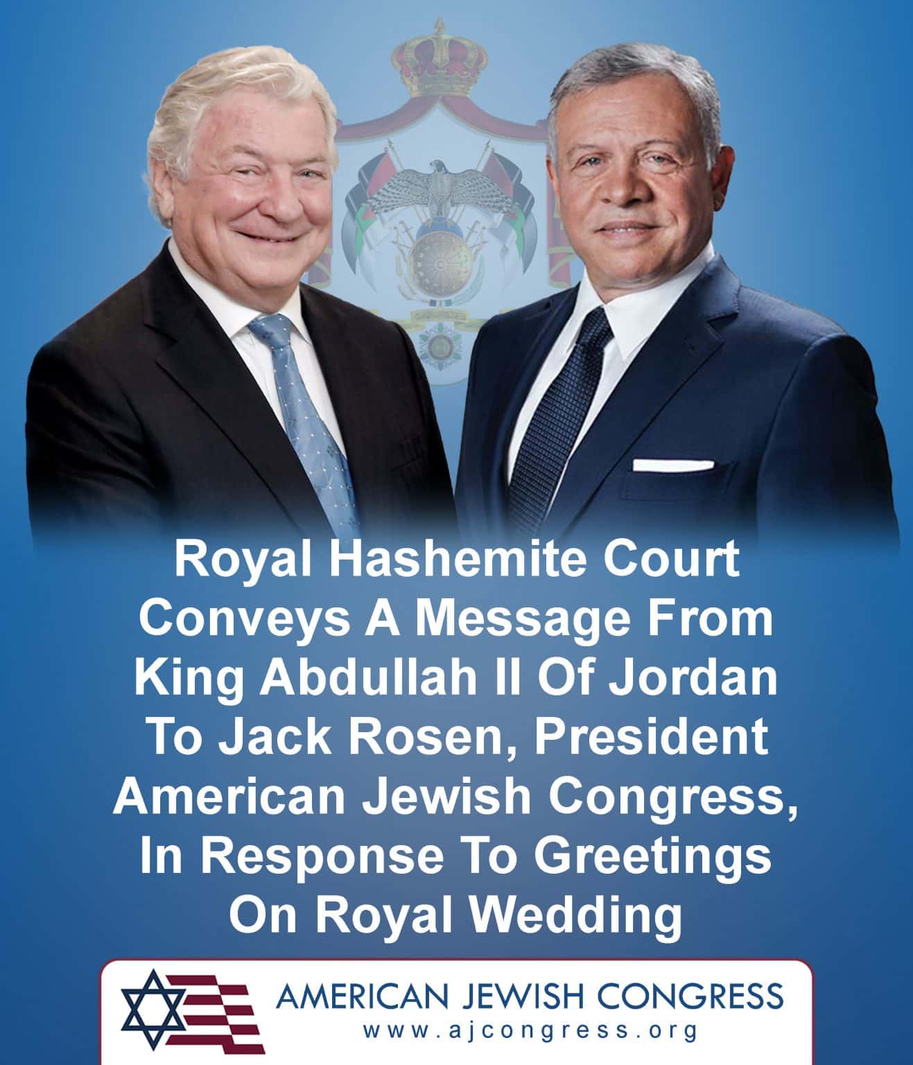 PRESS RELEASE: Excerpts From Communication Between AJCongress President ...